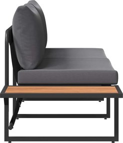 vidaXL Zahradní sofa s polštářem Antracit 200,5 x 70 x 85,5 cm Ocel [42007549]