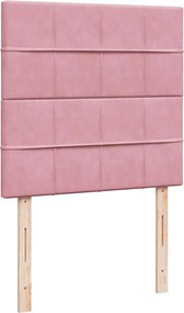 Box spring postel s matrací růžová 80 x 200 cm samet 3292195