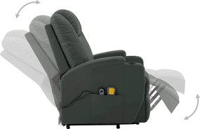 Zvedací masážní křeslo antracitové umělá kůže 289760