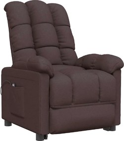 Elektrické polohovací křeslo tmavě hnědé textil 3073753