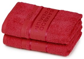 4Home Bamboo Premium ručník červená, 50 x 100 cm, sada 2 ks