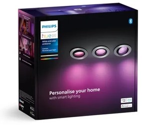 Philips - SADA 3xLED RGBW Stmívatelné podhledové Hue CENTURA 1xGU10/4,2W/230V