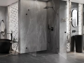 Mexen Lunar-B pravostranný výklopný sprchový kout 95 x 90 cm, čiré sklo, černá matná, 832-095-090-70-00-P