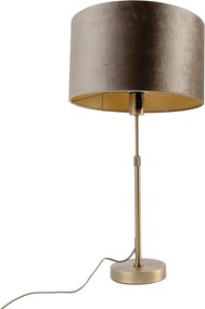 Stolní lampa bronzová se sametovým stínidlem hnědá 35cm - Parte