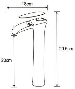 Mexen Lyra vysoká umyvadlová baterie, černá-zlatá, 745310-75