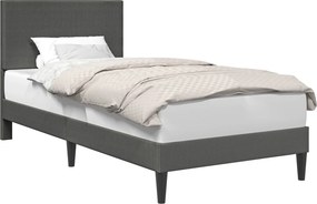 Rám postele s čelo Tmavě šedá 90 x 190 cm Žebrovaná látka 3414680