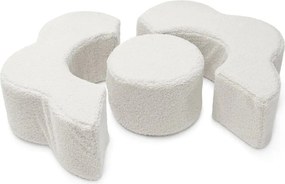 Bílé pěnové hřiště 3 ks z materiálu bouclé výška 27 cm 88x90 cm – Meowbaby