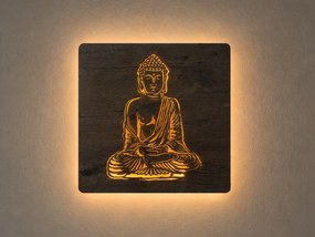Li-Go "Buddha" světelný obraz s baterií a pohybovým čidlem 62x62 cm provedení povrchu: bříza