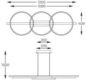 Zuma Line MD3913-3-3BWLT - LED Lustr na lanku ALMERIA LED/35W/230V