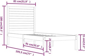Rám postele masivní dřevo 75 x 190 cm Small Single 3104568