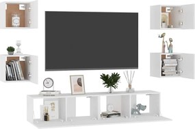 6dílný set TV skříněk bílý kompozitní dřevo 3078662