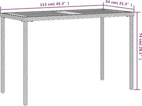 vidaXL Zahradní stůl s akáciovou deskou 115x54x74 cm polyratan [365076] Barva: Béžová