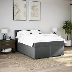 Box spring postel s matrací tmavě šedá 140x200 cm textil 3285919