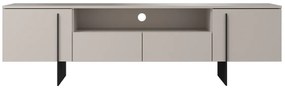 TV stolek Larena 200 cm s výklenkem - kašmírová / černé nožky
