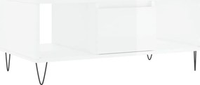 vidaXL Konferenční stolek 90x50x36,5 cm kompozitní dřevo [830590] Barva: bílá s vysokým leskem