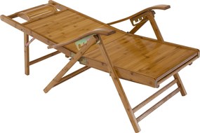 Zahradní polohovací křeslo, přírodní, bambus, VARDON