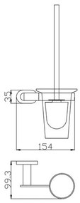 RAV Slezák Yukon WC štětka se skleněnou miskou, chrom/bílá YUA0500CB