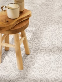 NORTHRUGS, Kusový koberec Duet Rosel 106251 White/Gray - na ven i na doma, 200x290, šedá, chodba / předsíň