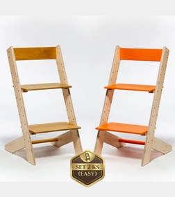 Lucas Wood Style - rostoucí židle EASY LINE zvýhodněný set 2 ks -  buk + oranžová