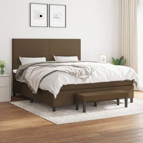 Box spring postel s matrací tmavě hnědá 180x200 cm textil 3136456