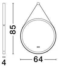Zrcadlové LED svítidlo NOVA LUCE REMS 29W 4000K IP44 s dotykovým spínačem 9006025