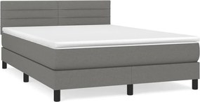 Box spring postel s matrací tmavě šedý 140 x 190 cm textil 3140130
