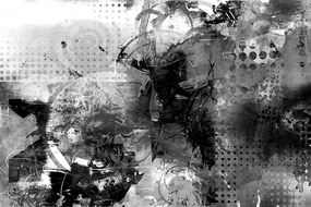 Samolepící tapeta grafická černobílá malba