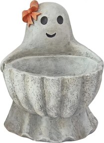 Šedá antik dekorace květináč duch s dýní Pumpkin - 37*34*47 cm