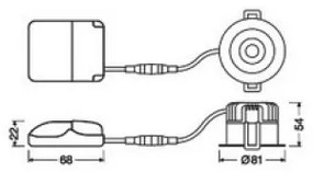 Podhledové LED svítidlo LEDVANCE SPOT DARKLIGHT UGR<19 bílé 8W 3000K CRI90 36° stmívatelné