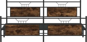 Kovový rám postele bez matrace kouřový dub 193 x 203 cm 3325095