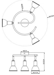 Globo 54648-3 - Bodové svítidlo 3xE14/40W