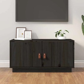 vidaXL TV skříňka 80 x 34 x 40 cm masivní borové dřevo [818231] Barva: Černá