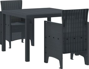 Zahradní jídelní souprava 3 ks Antracit Polypropylen 3378672