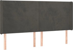 Box spring postel s matrací a LED tmavě šedá 200x200 cm samet 3139464