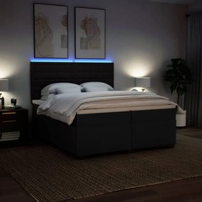 Box spring postel s matrací černá 200x200 cm textil 3292911