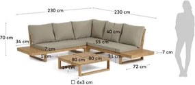 Hnědý zahradní lounge set pro 5 osob Flaviina – Kave Home
