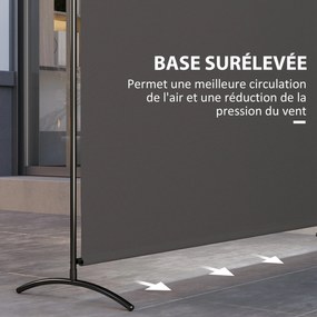 Outsunny zástěna pro soukromí 180 x 50 x 180 cm (tmavě šedá) — ochrana UPF 30+, voděodpudivá, stabilní podstavec