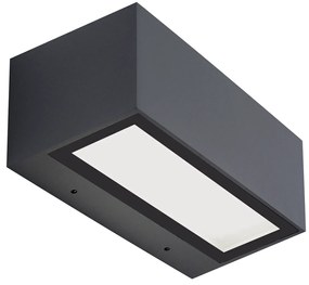 Zambelis E261 venkovní nástěnné LED svítidlo tmavě šedé, 2x13W, 3000K, 22cm
