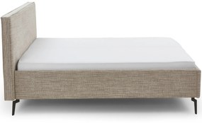 Béžová čalouněná dvoulůžková postel Meise Möbel Riva 180 x 200 cm s úložným prostorem