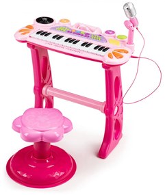 Dětský keyboard s mikrofonem Laura růžový