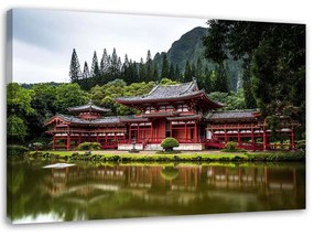 Obraz na plátně Japonský zahradní chrám - 60x40 cm