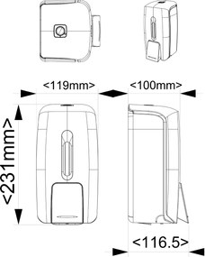 Aqualine Aqualine, OLMO dávkovač tekutého mýdla 800ml, bílá, 1318-47