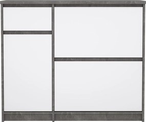 FALCO Botník Simplicity 206 beton/bílý lesk