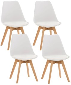 Jídelní židle Crediton - 4 ks - umělá kůže | bílé