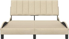 Rám postele bez matrace Hanko krémový 140 x 190 cm textil 3310389