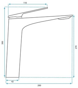REA-B1126 - Umyvadlová baterie AVALON 30 cm černá