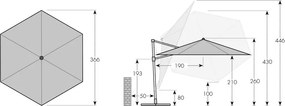 Doppler ACTIVE 370 cm - výkyvný zahradní slunečník s boční tyčí - Rozbalené zboží (S324)