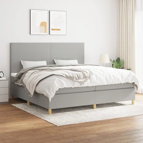 Box spring postel s matrací světle šedá 200 x 200 cm textil 3142201