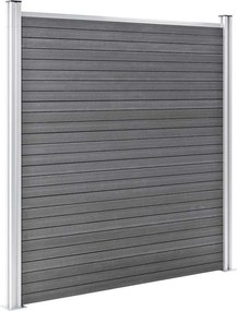Plotová sada WPC 5 čtvercových + 1 šikmý díl 446x186 cm šedá 3053237