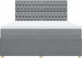 Box spring postel s matrací světle šedá 180 x 200 cm textil 3292142